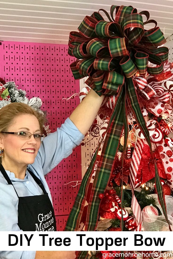 How To Make A Christmas Tree Topper Bow Grace Monroe Home