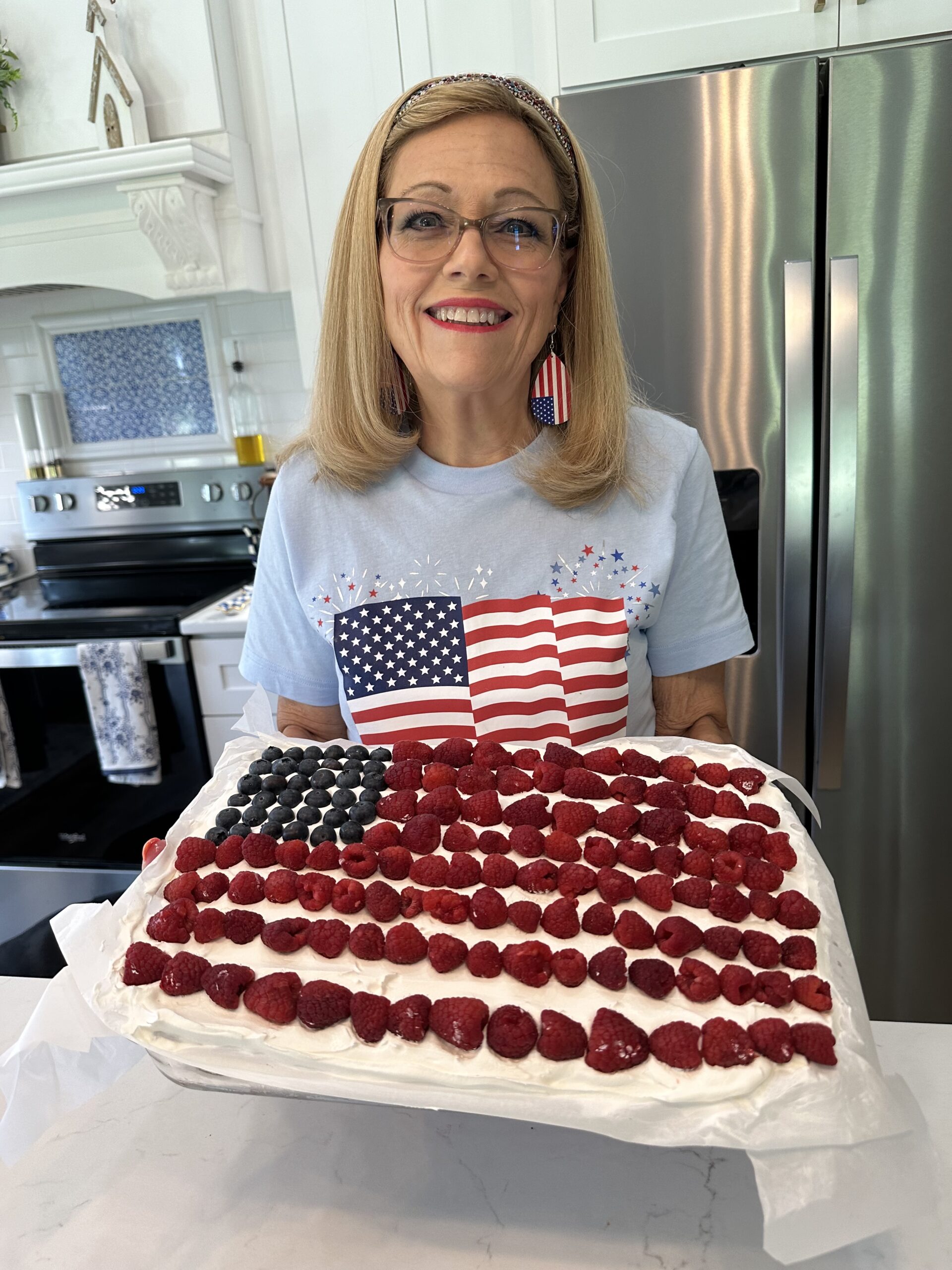Patriotic Ice Cream Sandwich Cake Recipe | Grace Monroe Home